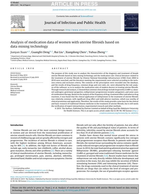 Pdf Analysis Of Medication Data Of Women With Uterine Fibroids Based