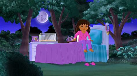 Dora In Pajamas Getting Into Her Bed To Sleep By Panyinbrew On