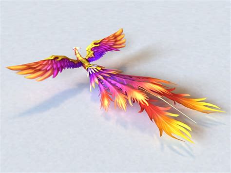 Colorful Phoenix Bird 3d Model 3ds Maxobject Files Free Download Cadnav