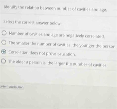 Solved Identify The Relation Between Number Of Cavities And Age