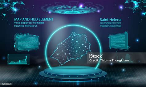 Vetores De Fundo Do Efeito De Conexão De Luz Do Mapa De Santa Helena Ui