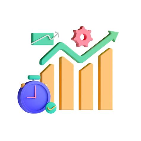 Premium Psd Psd 3d Icon Time Analysis Productivity