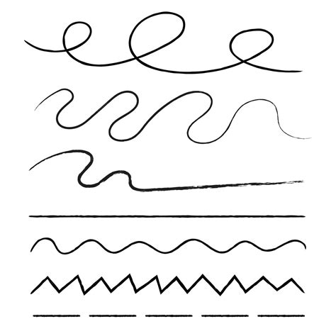 브러시 스트로크 라인 컬렉션 무료 벡터