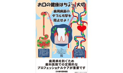 【連盟活動啓発ポスター】お口の健康は腸にも血管にもちょ〜大切 日本歯科医師連盟