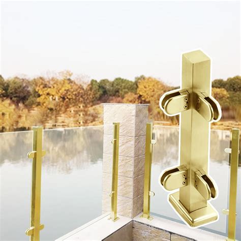 Glass Railing Post Clamp System Gold 304 Stainless Steel