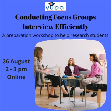 Conducting Focus Groups Vupa Victoria University Post Graduate