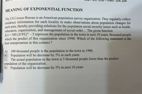 Meaning Of Exponential Function The Us Census Bureau Is An American Popul