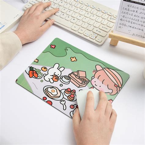 5 Pcs 크리 에이 티브 귀여운 만화 토끼 소녀 마우스 패드 노트북 학생 마우스 패드 먹기