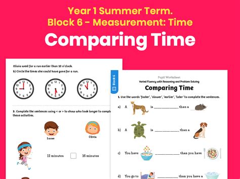Y1 Summer Term Block 6 Measurement Time Comparing Time Teaching Resources