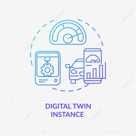 digital twin instance concept icon linear abstract complex vector