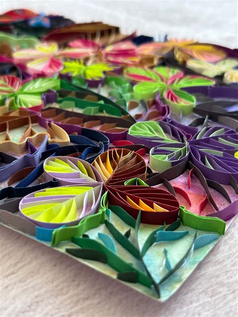 Quilled Paper Leaf Art Autumn Nature Wall Decor Paper Craft T
