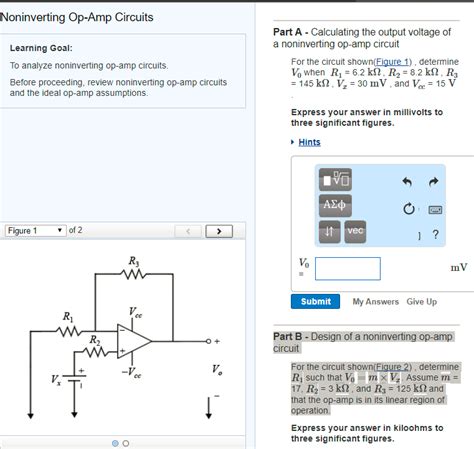 Solved Noninverting Op Amp Circuits Part A Calculating The