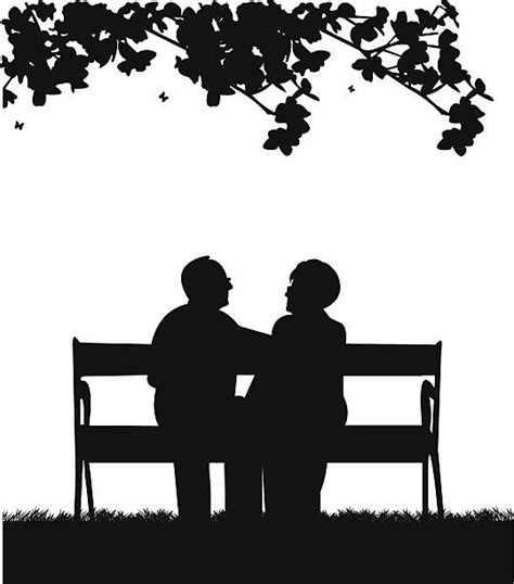 Vintage Old Couple Silhouette Cameo