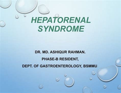 Hepatorenal Syndrome Ppt