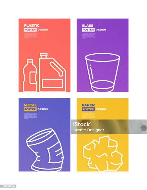 재활용 및 제로 폐기물 벡터 배너 디자인 개념 웹 사이트 프리젠 테이션 등에 대한 개요 선 아이콘 벡터 일러스트 템플릿 쓰레기에 대한 스톡 벡터 아트 및 기타 이미지