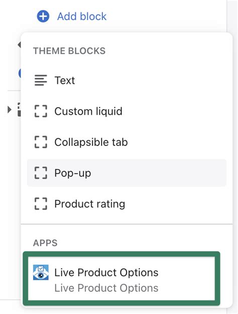 Product Options Block In Theme Editor Cloudlift App Knowledge Base