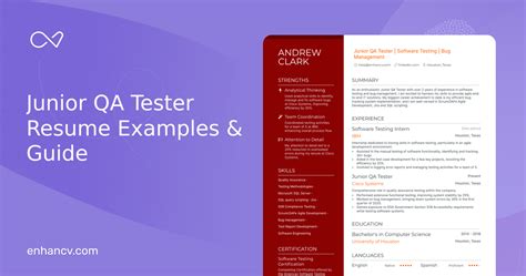 5 Junior QA Tester Resume Examples Guide For 2024