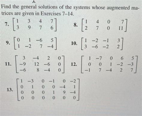 solved find the general solutions of the systems whose