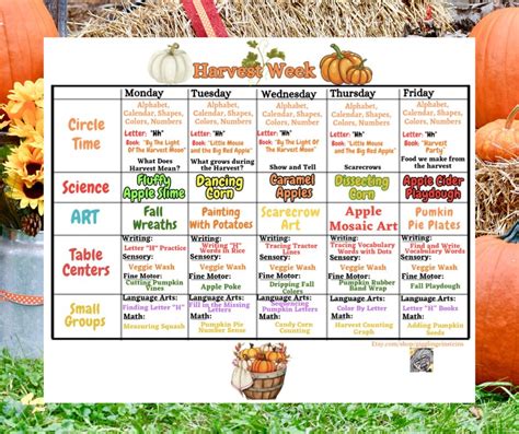 Harvest Week Full Week Lesson Plan Educational Autumn Activities Harvest Science Activities