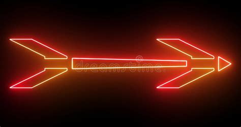 4k Cool Animated Neon Red And Orange Colored Arrow Background Stock