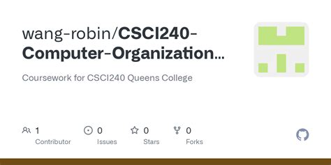 GitHub Wang Robin CSCI240 Computer Organization And Assembly Language Coursework For CSCI240