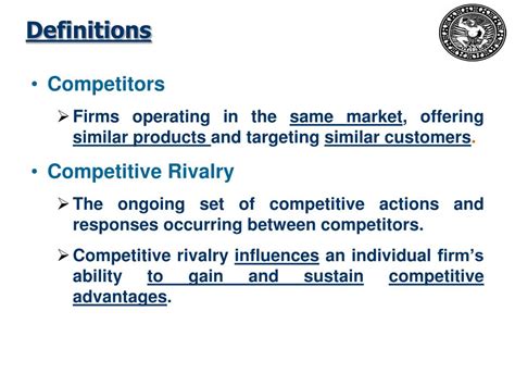 Ppt Competitor Analysis And Inter Firm Rivalry Toward A Theoretical