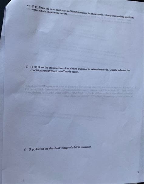 Solved E Pt Draw The Cross Section Of An NMOS Chegg Com