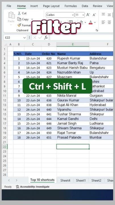 Most Useful Shortcut Key In Excel Newexcel Microsoftexcel Smartexcel