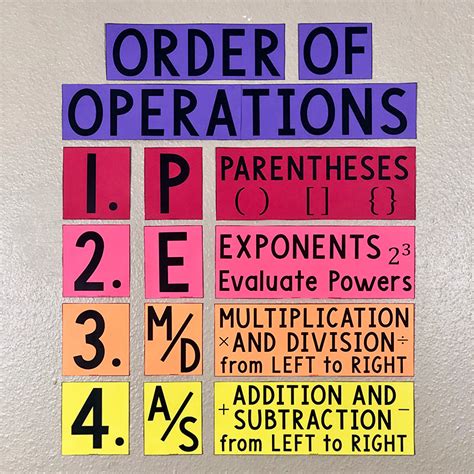 My Math Resources Pemdas Order Of Operations Poster