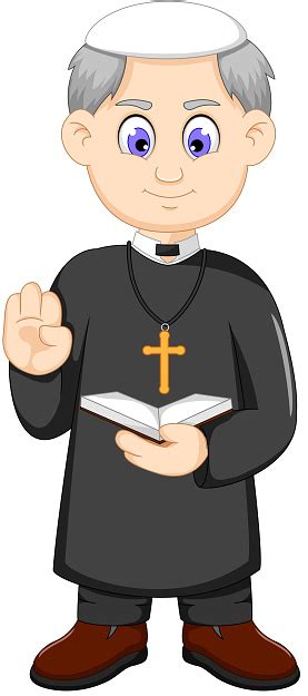 Kartun Pendeta Kristen Ilustrasi Stok Unduh Gambar Sekarang Abu Abu Agama Subjek Bagian