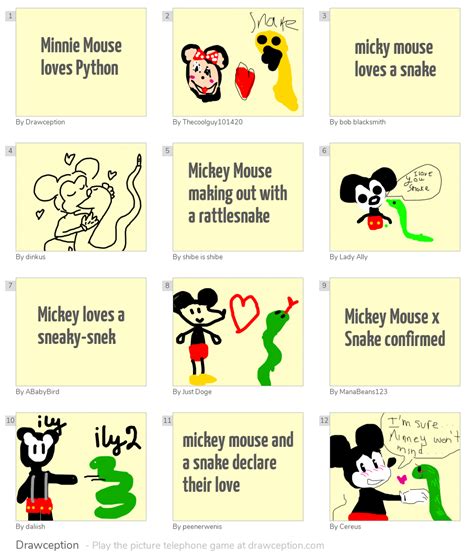Minnie Mouse Loves Python Drawception