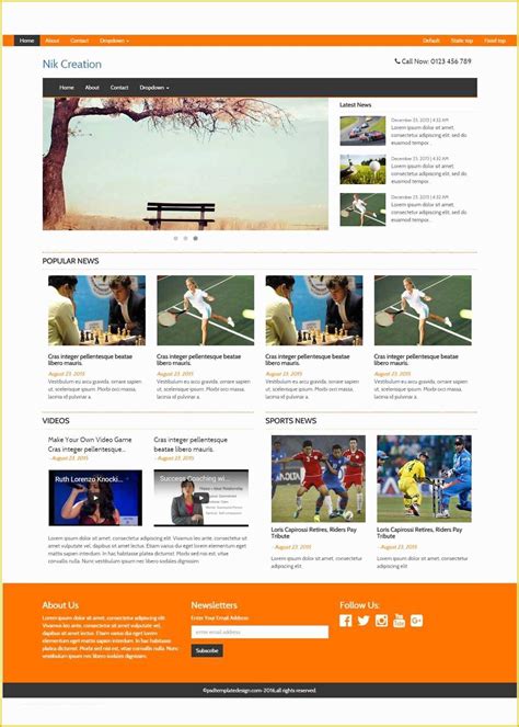 Free Html Web Templates Of Free Responsive Magazine Templates On