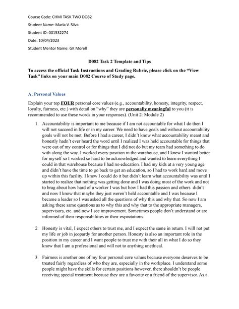 D082 Task 2 Task 2 Babe Name Maria V Silva Babe ID 001532274 Date 10 04 Babe