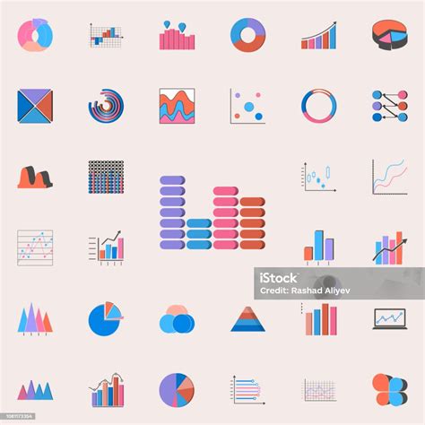 가로 막대형 차트 아이콘입니다 웹 및 모바일에 대 한 보편적인 차트 Diagramms 아이콘 설정 데이터에 대한 스톡 벡터 아트 및 기타 이미지 Istock