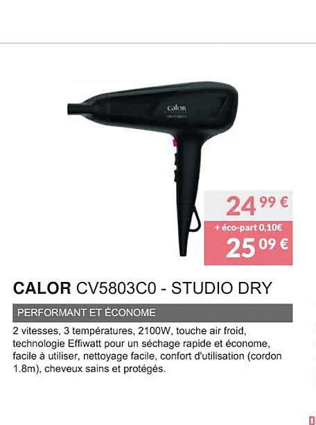 Promo Calor Cv5803c0 Studio Dry Performant Et économe chez Copra