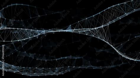 Abstract Binary Polygon Plexus Nodes Connections Network For Visuals Vj