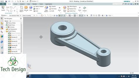 Unigraphics Nx Part Modeling Example 4 Ii Connecting Rod Youtube