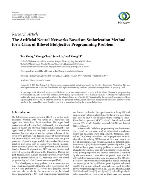 Pdf The Artificial Neural Networks Based On Scalarization Method For