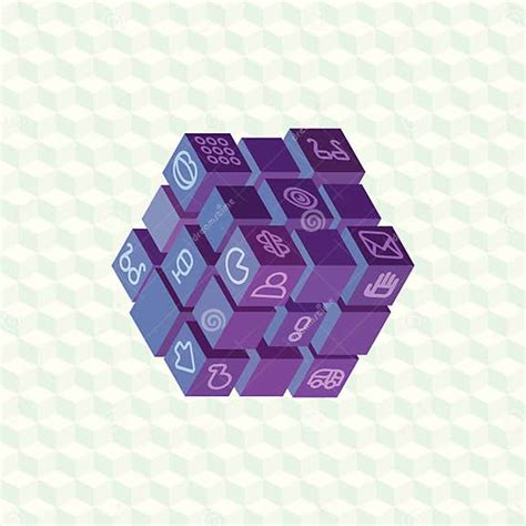 Isometric Projection Infographic Array Of Cubes Stock Vector Illustration Of Construction