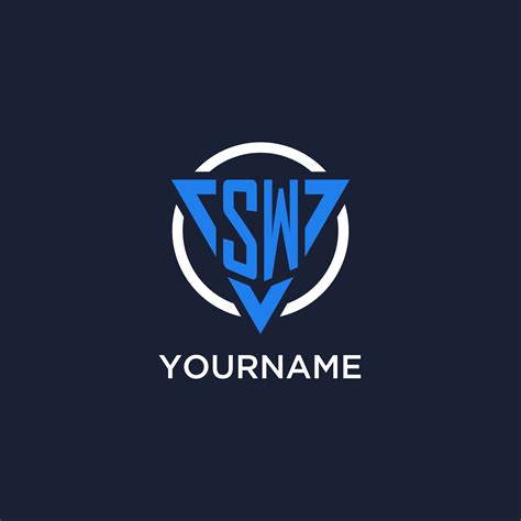 Sw Monogram Logo With Triangle Shape And Circle Design Elements 22352854 Vector Art At Vecteezy
