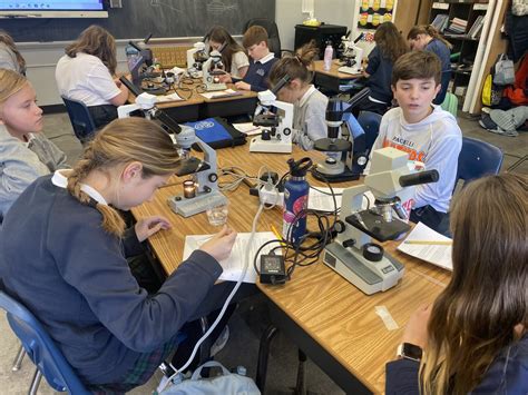 6th Grade Using Microscopes And Making Wet Mount Slides Cardinal Pacelli