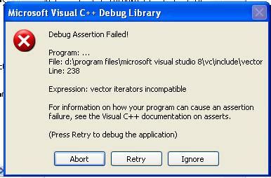 Shows An Assertion Error At Runtime In Vector C Stack Overflow