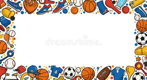 Sports Border Clip Art Sport Graphic Border White Background Fun