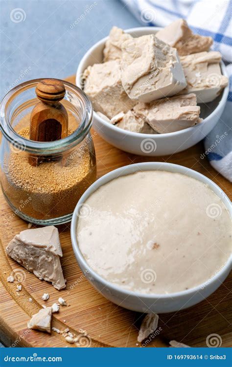 Different Types Of Yeast On A Wooden Board Stock Photo Image Of Active Natural