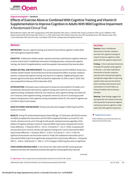Pdf Effects Of Exercise Alone Or Combined With Cognitive Training And