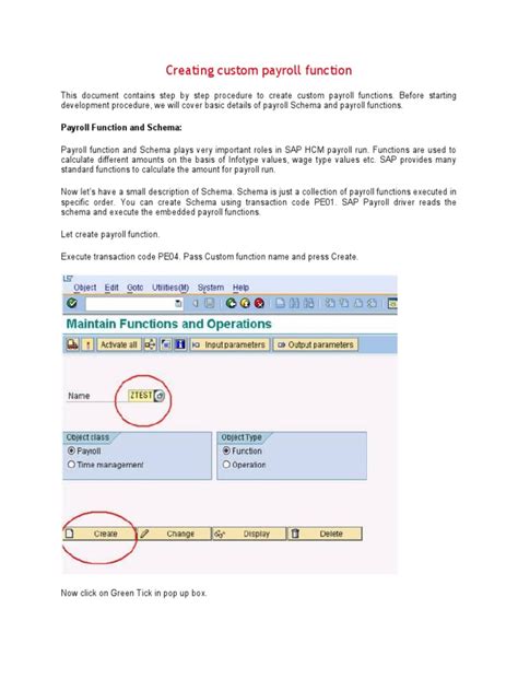 Sap Hcm Creating Custom Payroll Function Pdf Subroutine Parameter Computer Programming