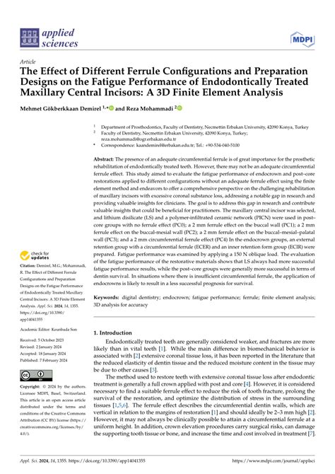 Pdf The Effect Of Different Ferrule Configurations And Preparation Designs On The Fatigue