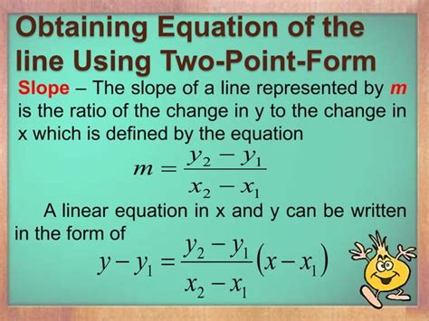 Two Point Form Equation Of A Line Pptx Physics Science