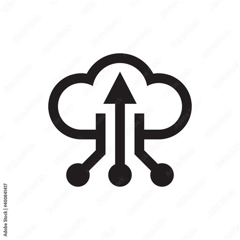 Cloud Database Hosting Icon Design On White Background Electronic