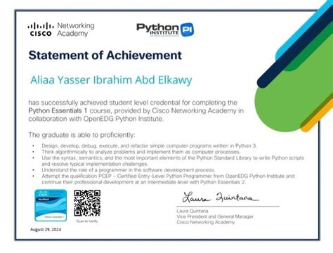 Aliaa Yasser On Linkedin Python Cisco Programming